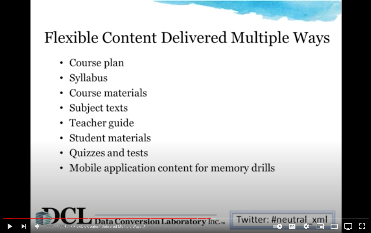 DITA XML as Neutral Content Source for Educational Publishers | DITA, Learning Content, XML ...